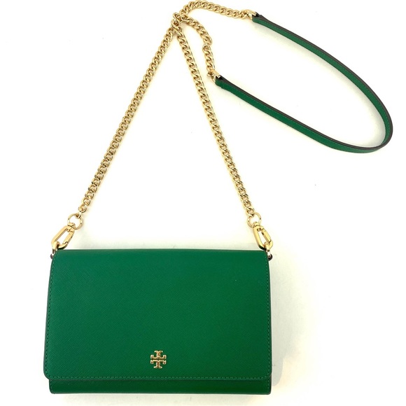 Tory Burch | Bags | Tory Burch Green Leather Crossbody W Gold Hardware ...